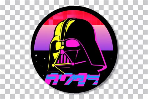 Retro Darth Vader Round Sticker Free Digital PNG Download