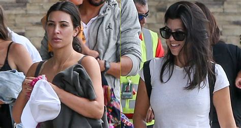 Kim And Kourtney Kardashian Jet Out Of Costa Rica With Their Families