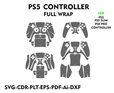 Playstation Ps5 Controller Skin Cut File Skin Vector 4 Type Etsy