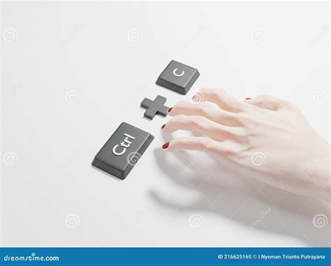 Ctrl C On White Background 3D Rendering Stock Illustration