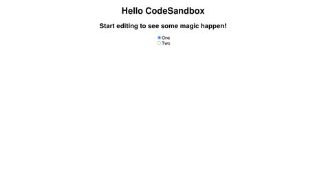 React Canary Radio Buttons Forked Codesandbox