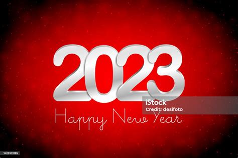 실버 화이트 컬러 3d 또는 3차원 텍스트 2023 및 새해 복 많이 받으세요 짙은 빨간색 적갈색 가로 축제 빛나는 빛나는 배경 인사말 카드 포스터 및 배너 0명에 대한