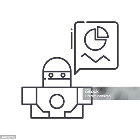 Ai 데이터 예측 아이콘 선형 격리 된 그림 얇은 선 벡터 웹 디자인 기호 흰색 배경에 편집 가능한 스트로크와 개요 개념 기호 0명에 대한 스톡 벡터 아트 및 기타 이미지