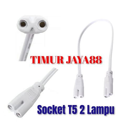 Jual Socket Lampu Neon Led T5 Kabel Power Lampu Led Tube T4 Kabel Angka 8 Sambungan Led T5 2