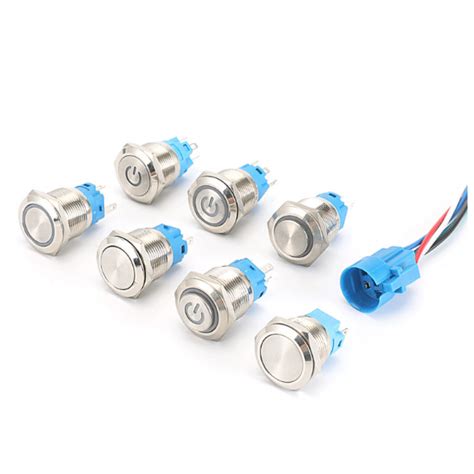 Buy 12mm 16mm 19mm 22mm Waterproof Ip67 Metal Push Button Switch Momentary And Latching Types