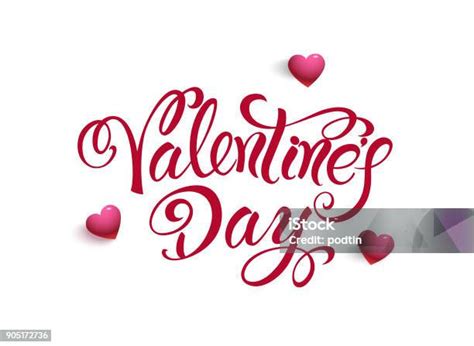 해피 발렌타인 데이 하루 손으로 쓴된 서 예 텍스트 타이 포 그래피 포스터입니다 벡터 디자인입니다 광고에 대한 스톡 벡터 아트 및 기타 이미지 Istock