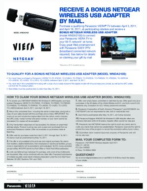 Fillable Online Get The Free Receive A Bonus Netgear Wireless Usb Adapter By Mail Fax Email