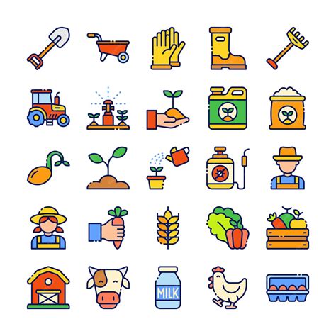 Premium Vector Farming And Agriculture Icon Set In Flat