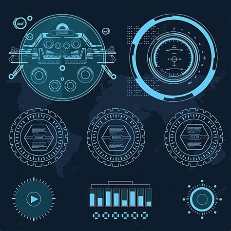 Futuristic User Interface Design With Hud Elements On A Background Vector Display Data