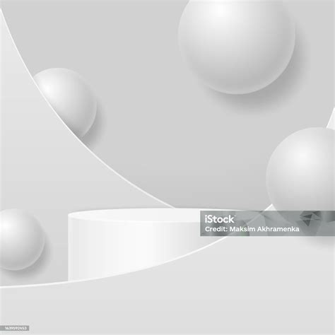 추상적인 기하학적 모양이 있는 사실적인 원통형 연단 또는 받침대 0명에 대한 스톡 벡터 아트 및 기타 이미지 0명 3차원 형태 강단 Istock