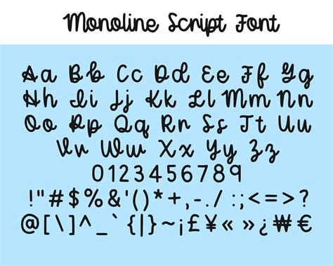My Monoline Cursive Script Font Etsy Australia