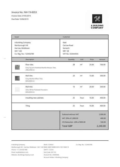 Invoice Templates For Cis Subcontractors Debitoor Invoicing Software With Cis Invoice Template