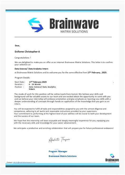 Brainwavematrixsolutions Internship Enifome Christopher Atakele