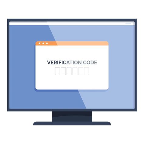 computer screen displaying verification code entry form 50041610 vector