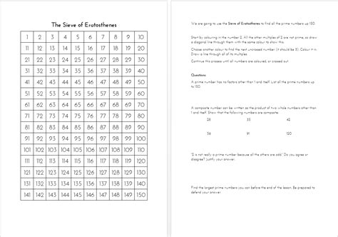 sieve of eratosthenes worksheet printable word searches