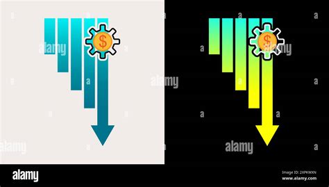 Dollar Rate Decrease Icon Currency Decrease Icon Dollar Sign Symbol