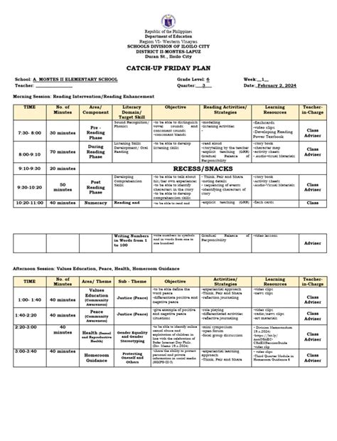 Catch Up Friday Week 1 Pdf Communication Behavior Modification