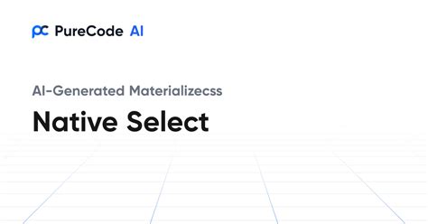 Implement Materializecss Native Select Fast Using Ai
