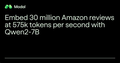 Embed 30 Million Amazon Reviews At 575k Tokens Per Second With Qwen2 7b Modal Docs