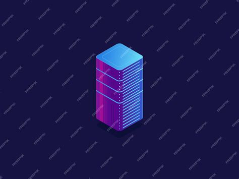 Free Vector Server Room Cloud Data Storage Datacenter Database Technology Blocks