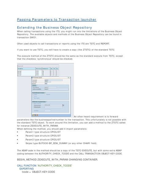 Passing Parameters To Transaction Launcher Download Free Pdf Parameter Computer Programming