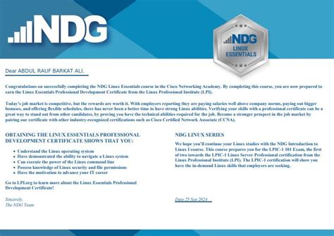 Abdul Rauf On Linkedin Linuxessentials Certification Linux Cisconetworkingacademy