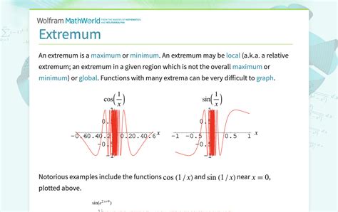 Extremum From Wolfram Mathworld
