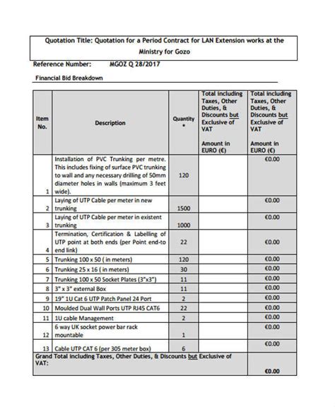 Free 8 Network Quotation Samples And Templates In Pdf Ms Word