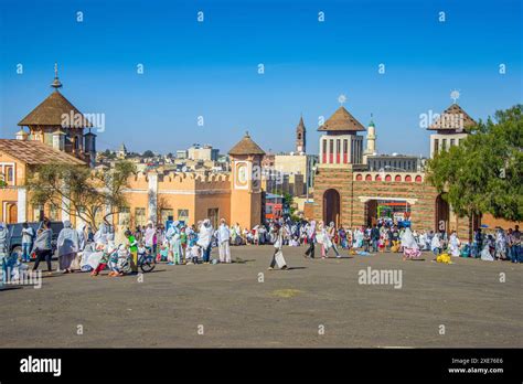 Orthodox Women Praying At The Easter Ceremony Coptic Cathedral Of St Mariam Asmara Eritrea