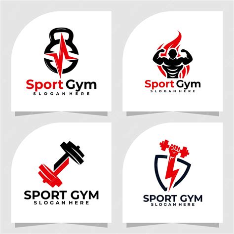 Conjunto De Plantilla De Diseño De Vector De Logotipo Sport Gym