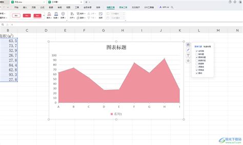 Excel表格中如何插入面积图？ Wps Excel表格中插入面积图的方法 极光下载站