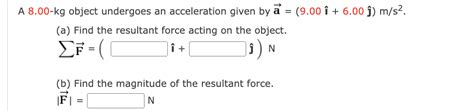 Solved A Kg Object Undergoes An Acceleration Given By Chegg