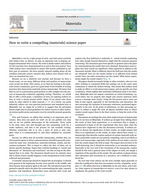 PDF How To Write A Compelling Materials Science Paper