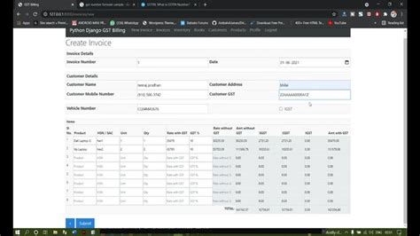 gst billing project in python django with source code coding python source code
