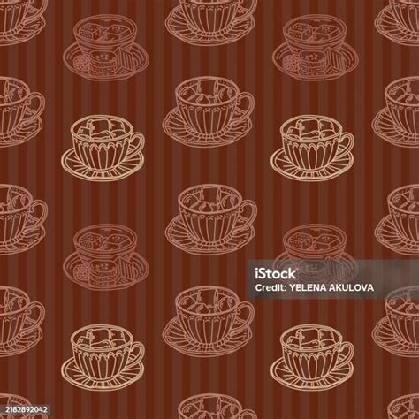 커피 컵의 패턴 벡터 일러스트 레이 션 직물을 위한 다양한 커피 컵 0명에 대한 스톡 벡터 아트 및 기타 이미지 0명 낙서 드로잉 디자인 Istock