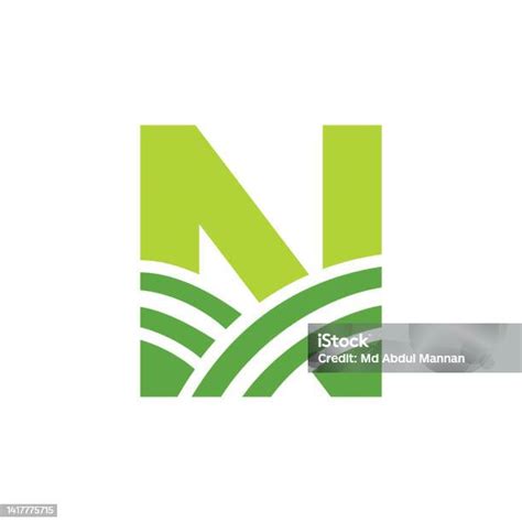 편지 N 농업 로고 베이커리 빵 케이크 카페 패스트리 홈 인더스트리 비즈니스 아이덴티티에 대한 알파벳을 기반으로 한 농업 농장