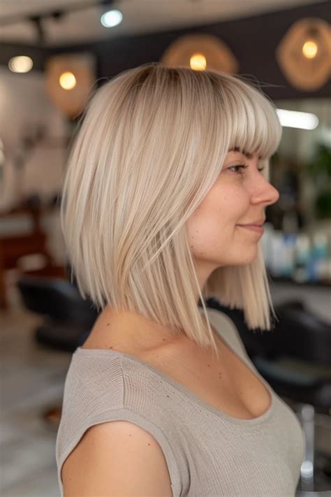 34 Angled Bobs With Bangs Hairstyles That Will Sharpen Your Style