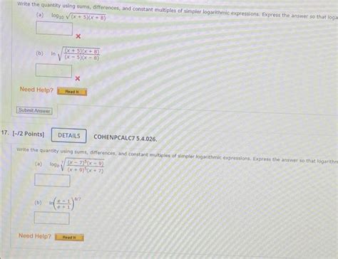 Solved Write The Quantity Using Sums Differences And