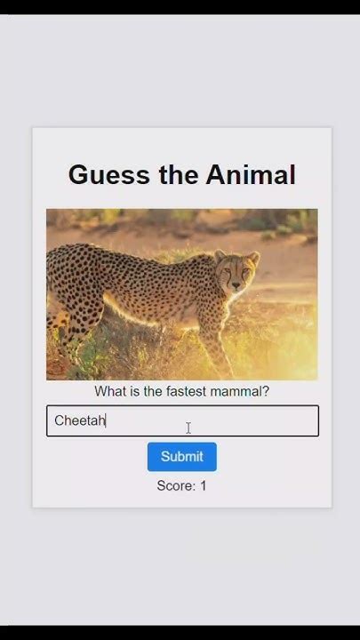 Javascript Animal Quiz Javascript Javascriptquiz Youtube