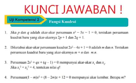 Tentukan Fungsi Kuadrat Yang Grafiknya Memiliki Titik Puncak Pada Titik