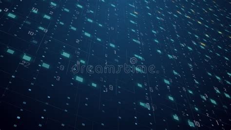 Abstract Technology Floating Code Number Digital Grid Motion Background Loop Virtual Reality
