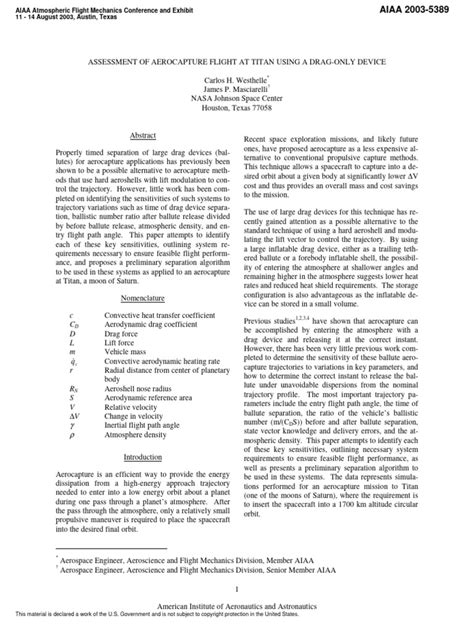 assessment of aerocapture flight at titan using a drag only device