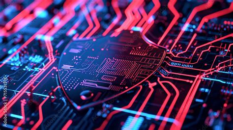 Concept Diagram Of The Safety Chip On The Circuit Board Stock Illustration Adobe Stock