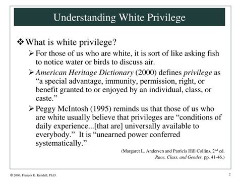 Ppt Understanding White Privilege A Brief Introduction Frances E