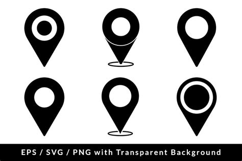 Location Or Map Pin Icon Set Eps Svg Png Graphic By Formatoriginal