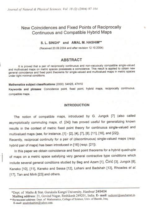 Pdf New Coincidences And Fixed Points Of Reciprocally Continuous And
