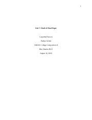 Final Draft Paper Example With Redactions Docx Unit Draft Of Final Paper Casandra Pearson