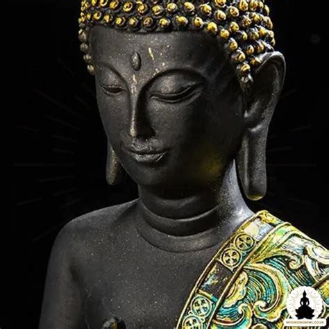 Buddha Statue Black And Gold Resin Buddha 23 Cm Zen Meditation