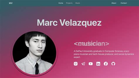 Marc Velazquez On Linkedin React Tailwindcss Nodejs Javascript Portfoliowebsite