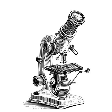 Premium Vector Microscope Retro Sketch Hand Drawn Science Day Vector Illustration